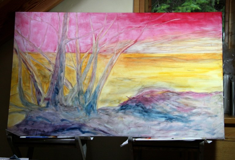 SLICED WITH A TEAR autumn oil painting and process by Terrill Welch ...
