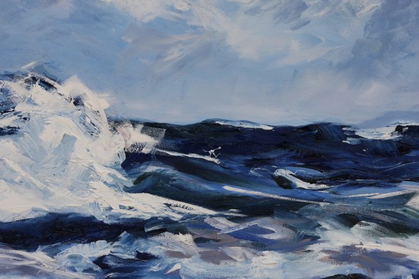 Deep into the painting process of West Coast Blues rolling waves Oyster ...